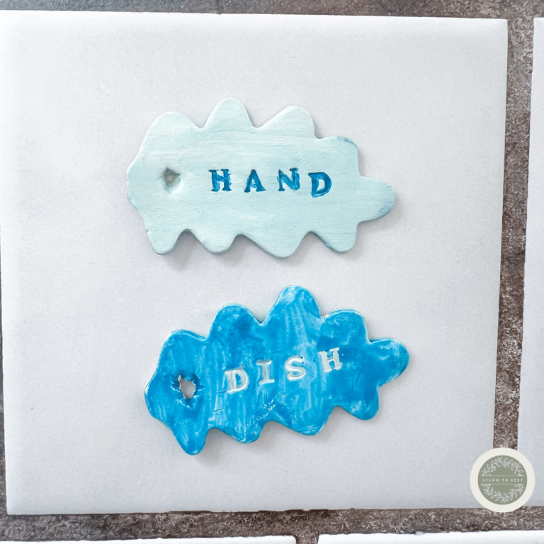 Make Handmade Air Dry Clay Labels for Your Soap Dispenser - A Farm to Keep