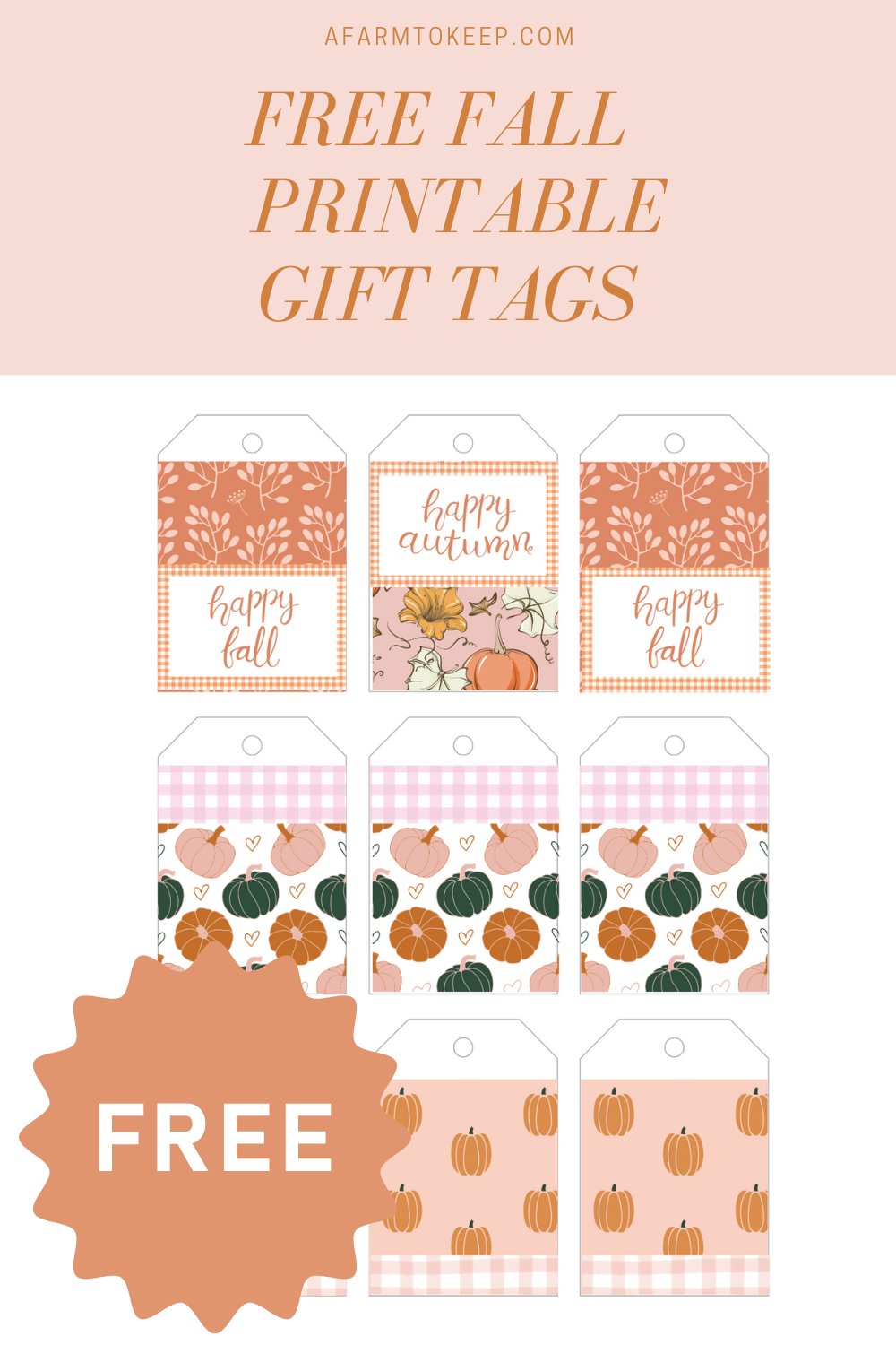 Free Fall Printable Gift Tags - A Farm to Keep
