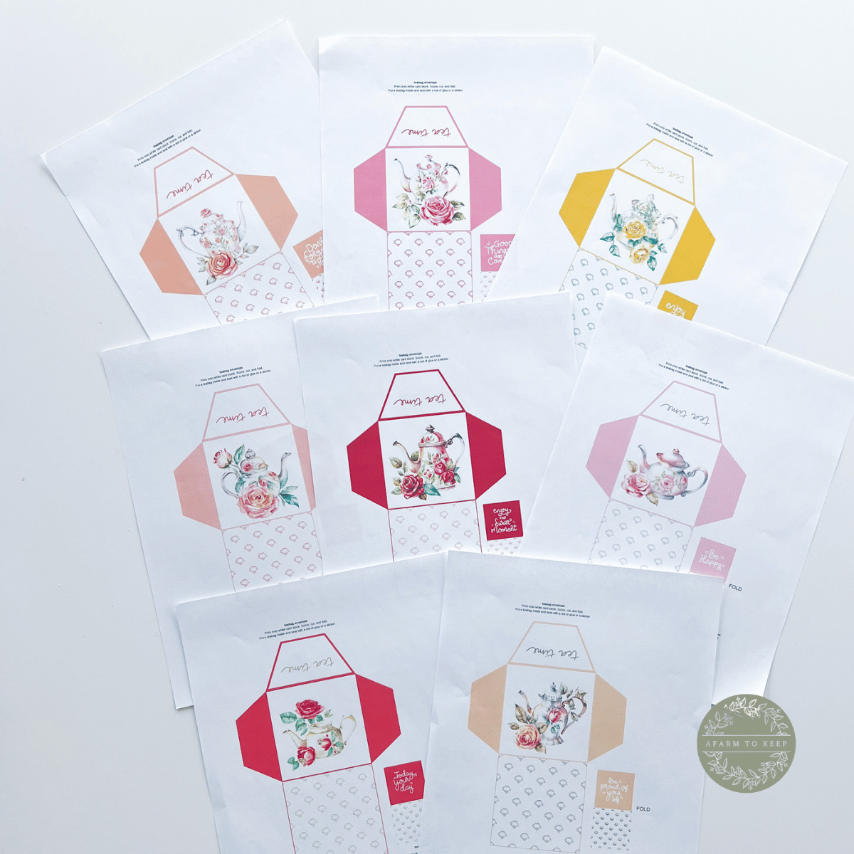 Tea-riffic Gift Idea: Free Printable Tea Envelopes - A Farm to Keep